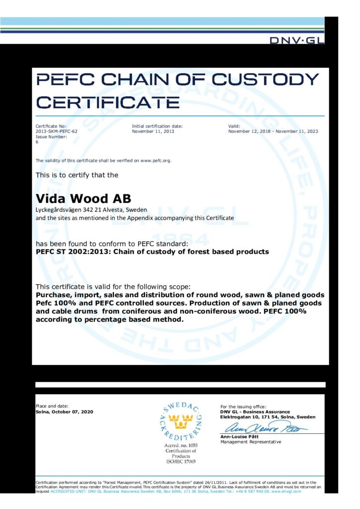 Certifications - Vida AB